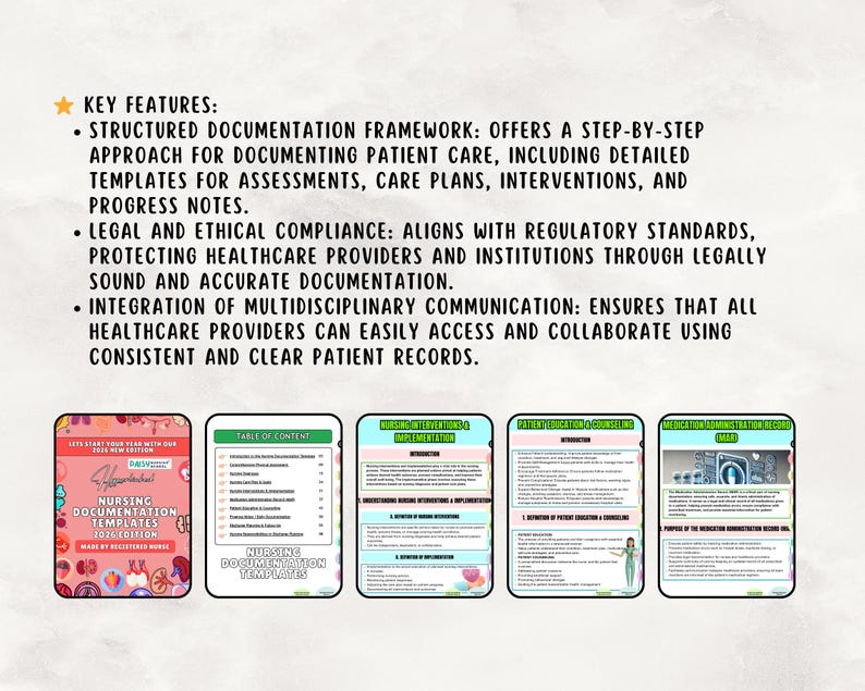 Nursing Documentation Template: Student Nurse Charting Guide (digital ...