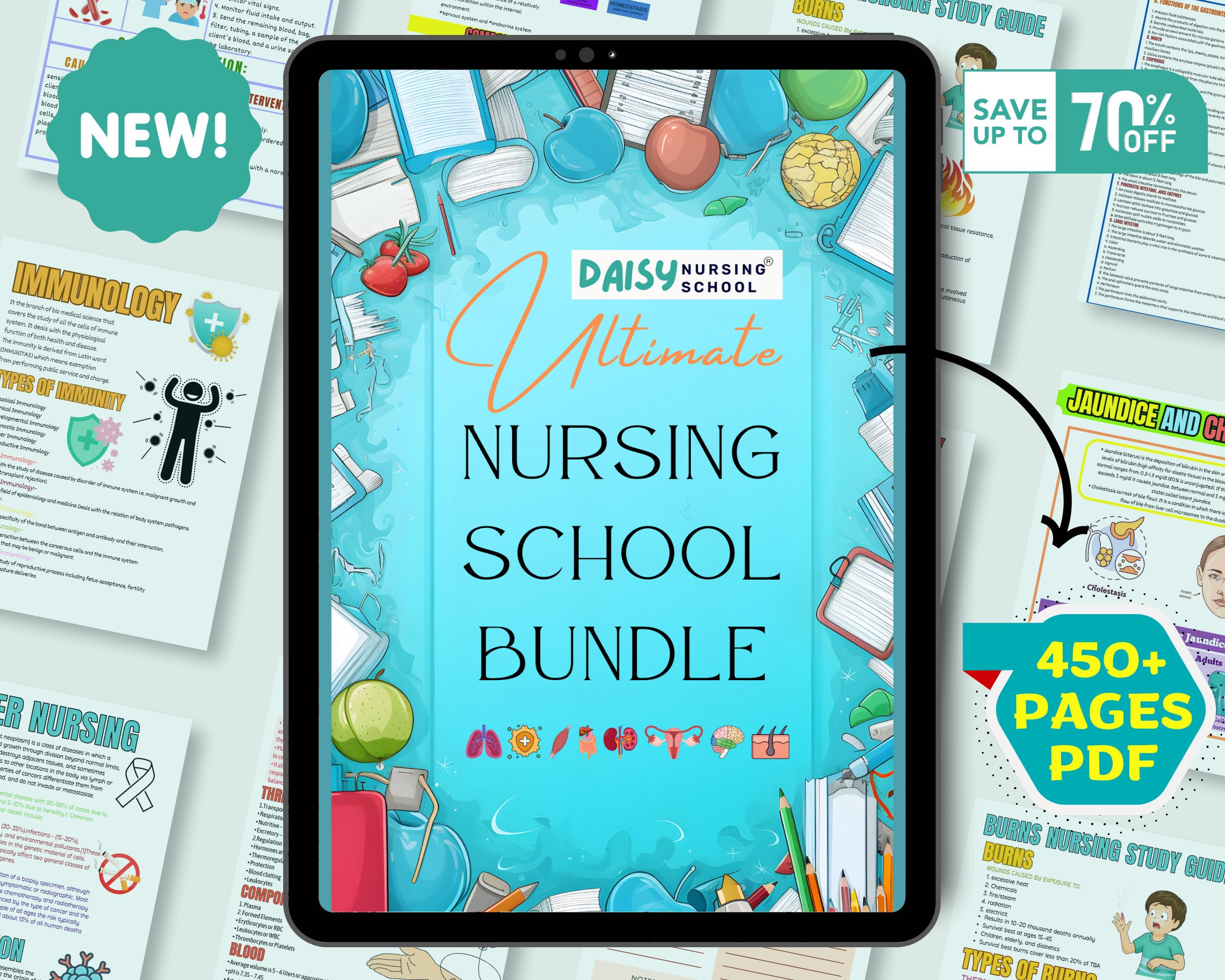 UPGRADED Nursing School Study Guide Bundle: Med Surg, Pharmacology ...