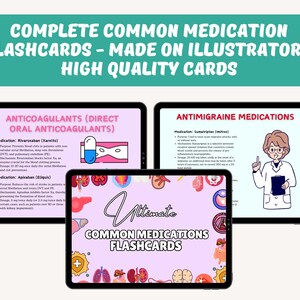 Medication Flashcards: NCLEX Nursing School Study Guide (digital ...
