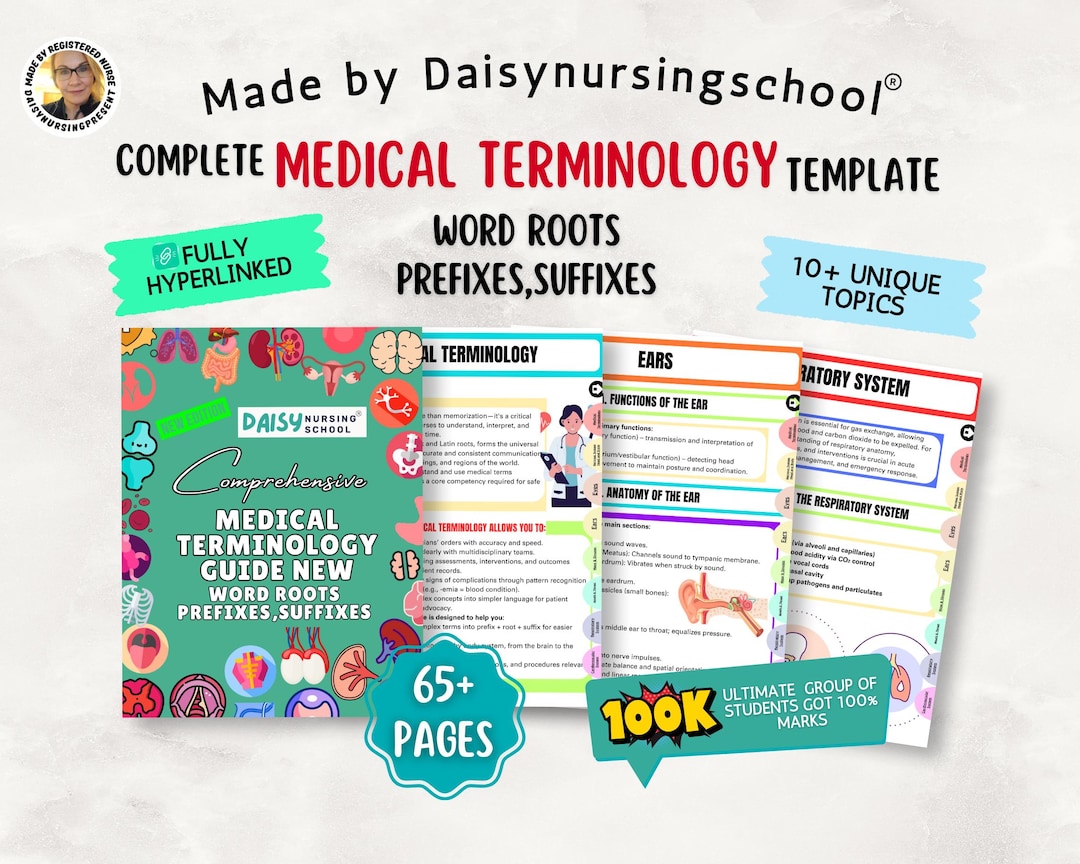 Medical Terminology Guide Word Roots Prefixes, Suffixes, Hyperlinked ...