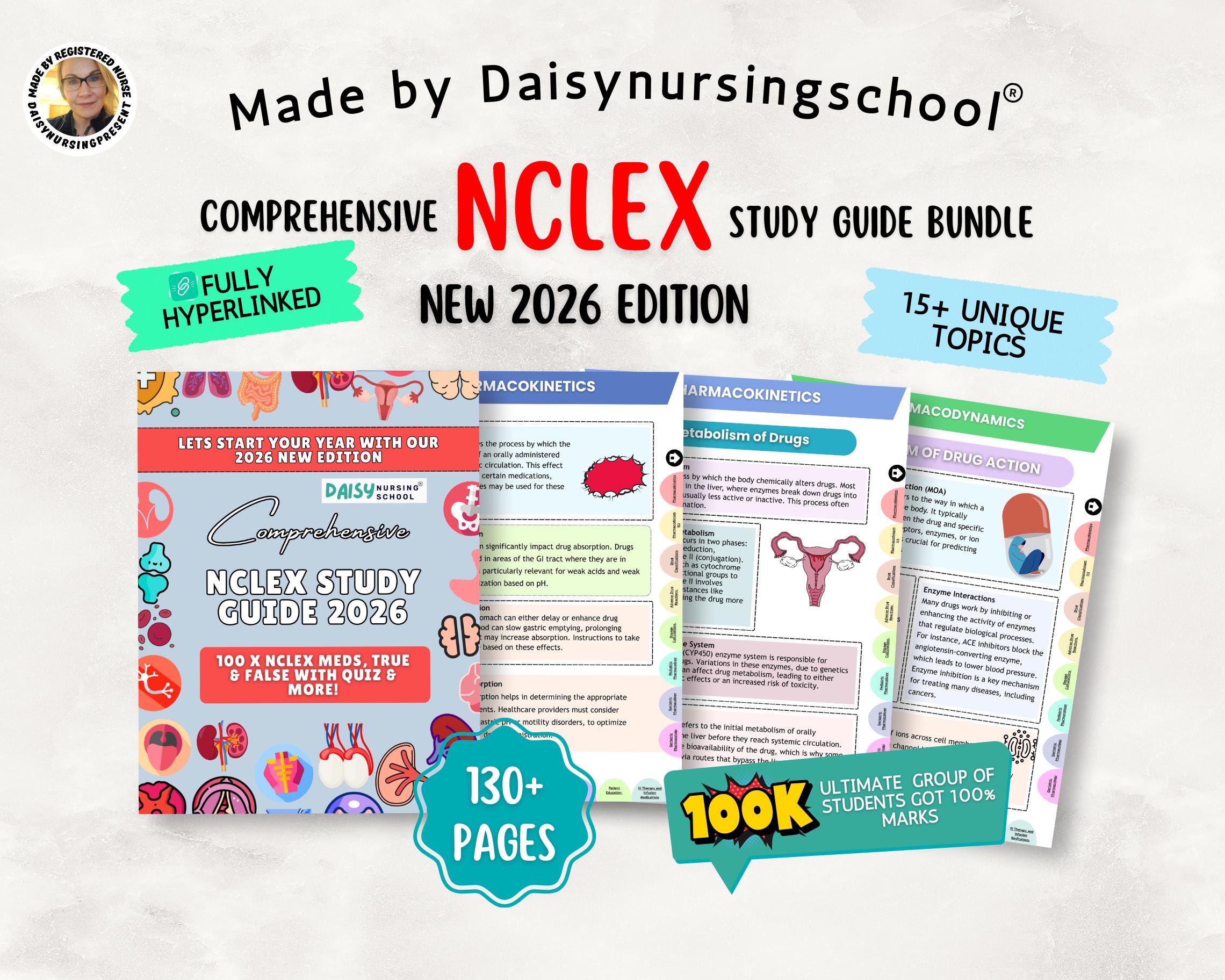 NEW Complete NCLEX Study Guide Bundle: Nursing Notes, Hyperlinked ...