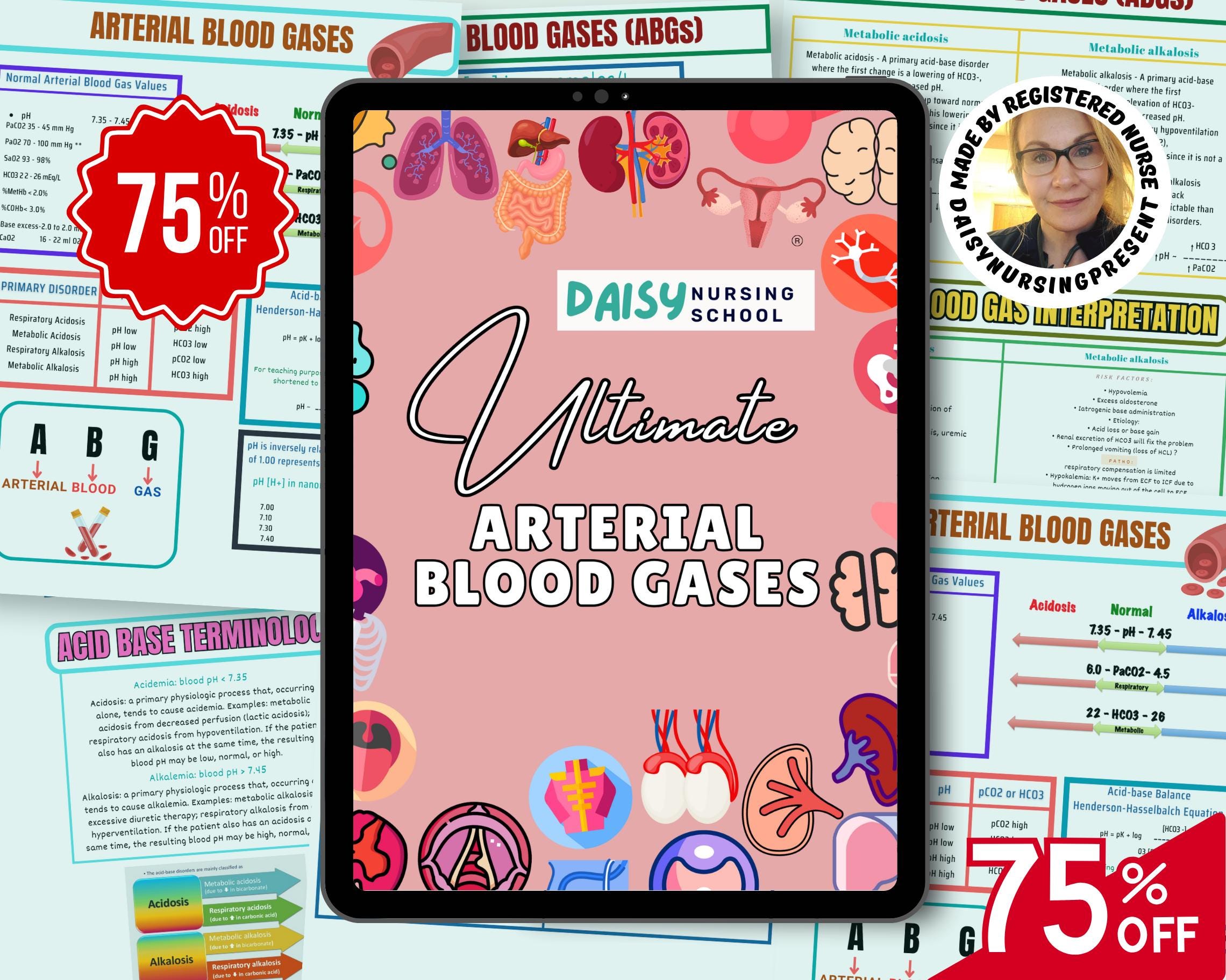 Arterial Blood Gases, Acid-base Balance, ABG Interpretation, Nursing ...