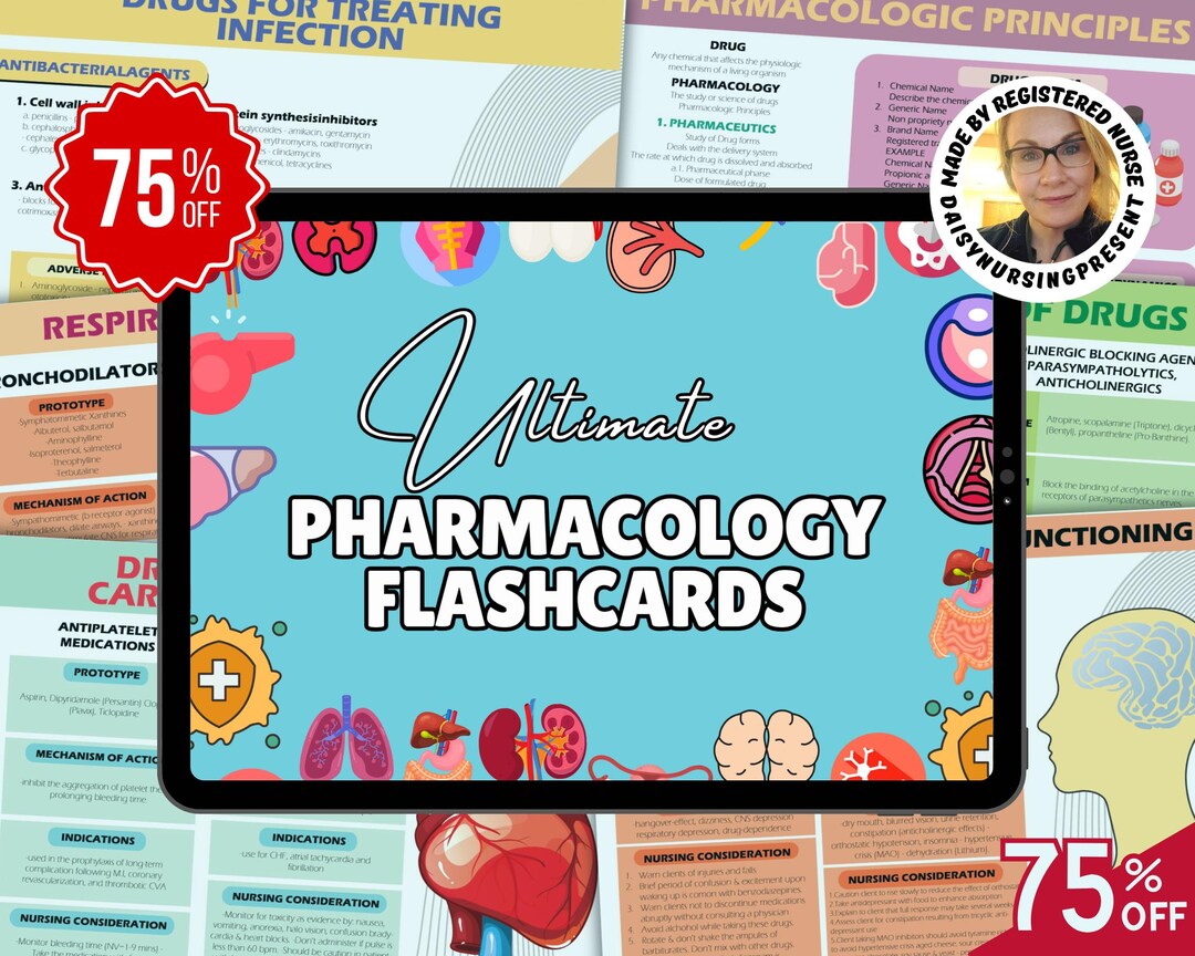 Nursing Pharmacology Flashcards Bundle: Revision Cards (instant ...