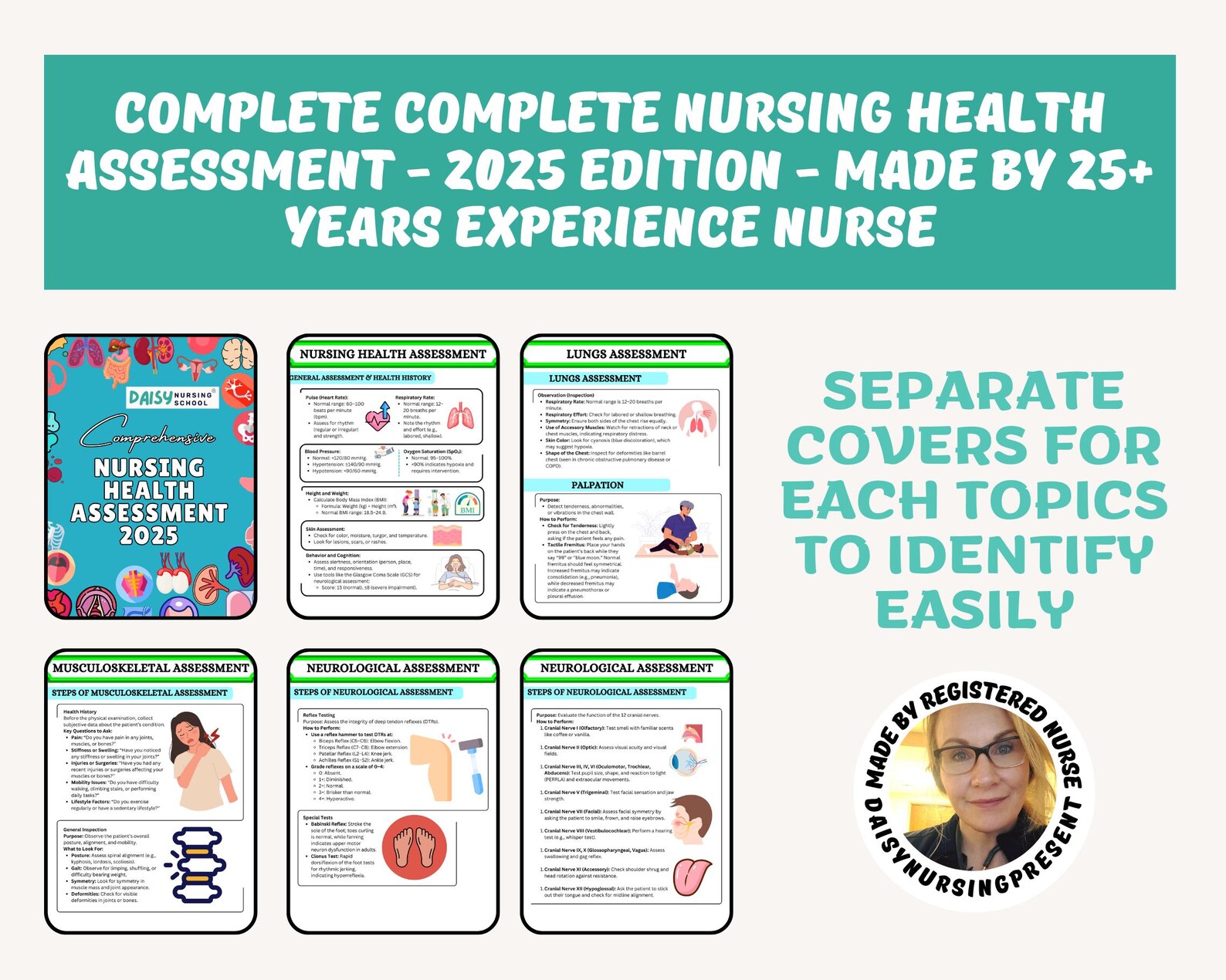 Nursing Health Assessment Bundle: Study Guide & Notes (digital Download ...