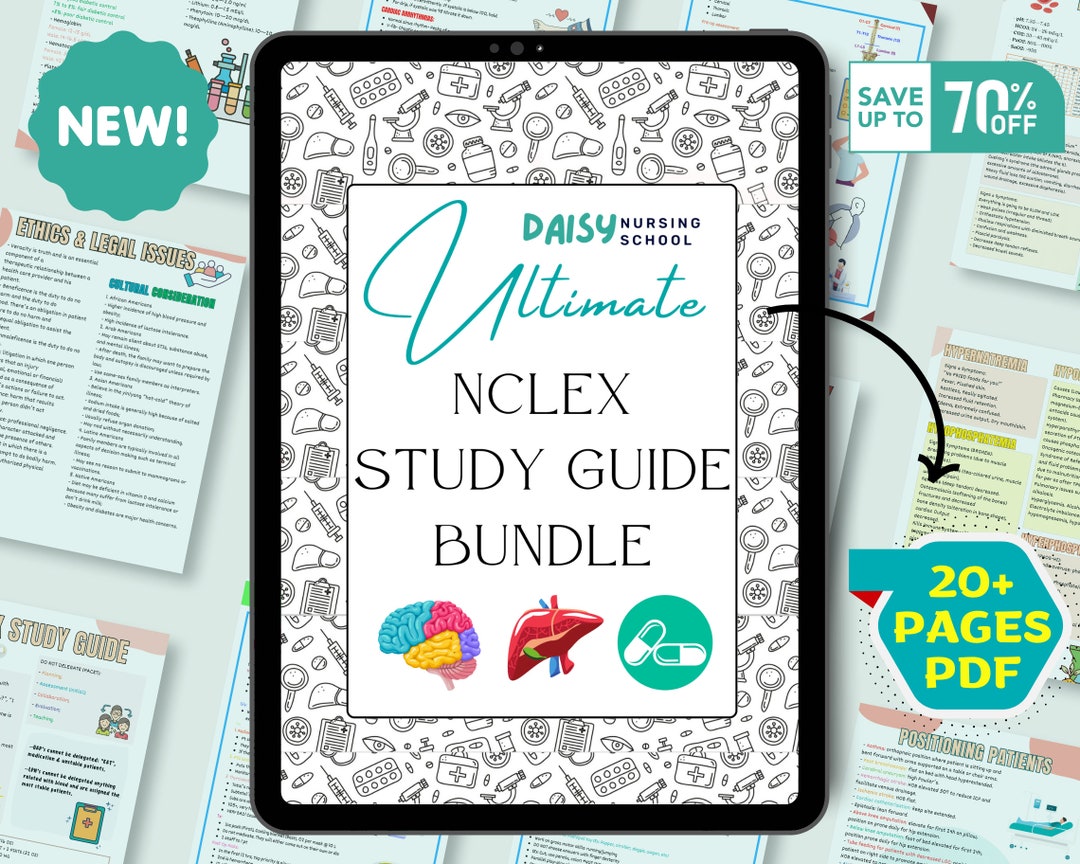 Complete Nclex Study Guide Bundle Nclex Cream Sheet Mark - Etsy