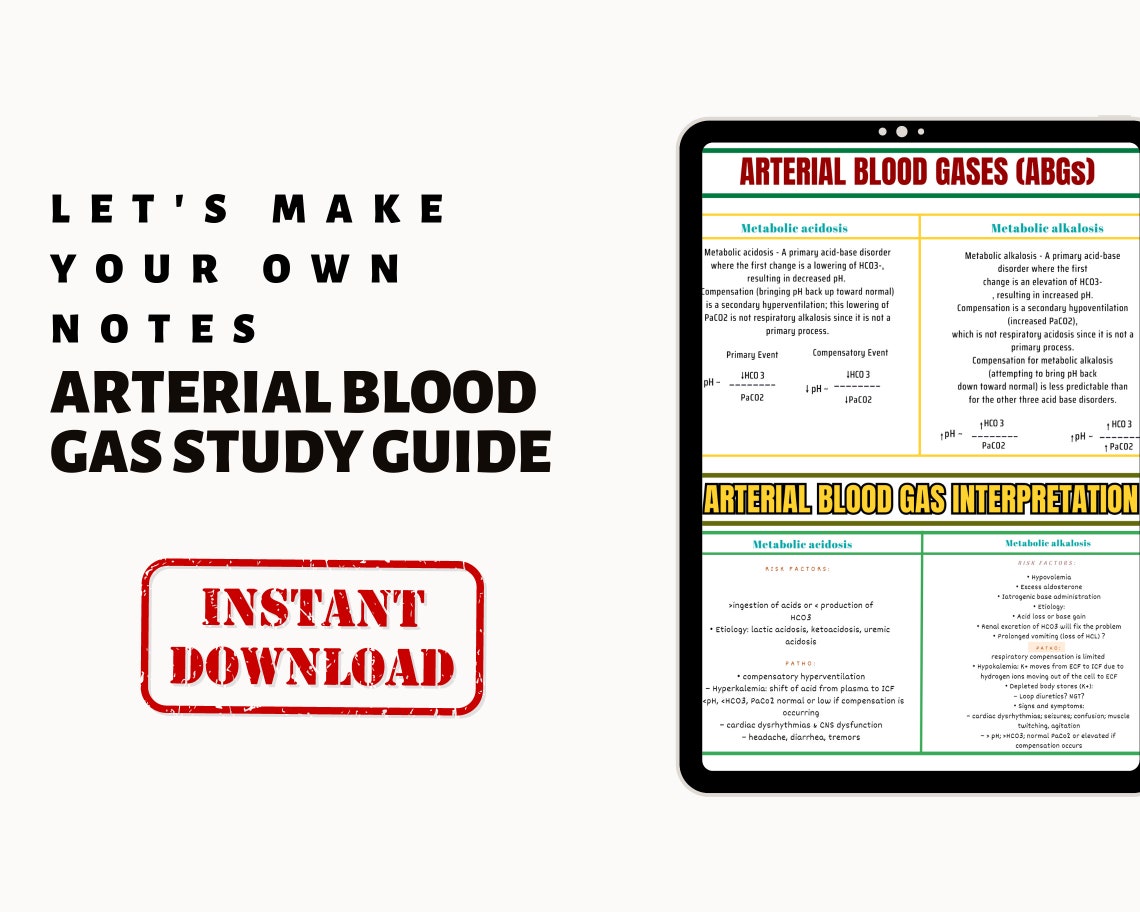 Arterial Blood Gases, Acid-base Balance, ABG Interpretation, Nursing ...