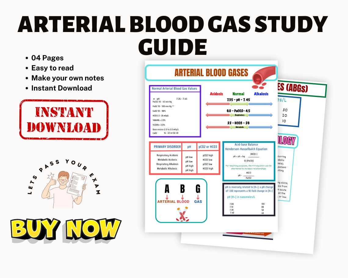 Arterial Blood Gases, Acid-base Balance, ABG Interpretation, Nursing ...