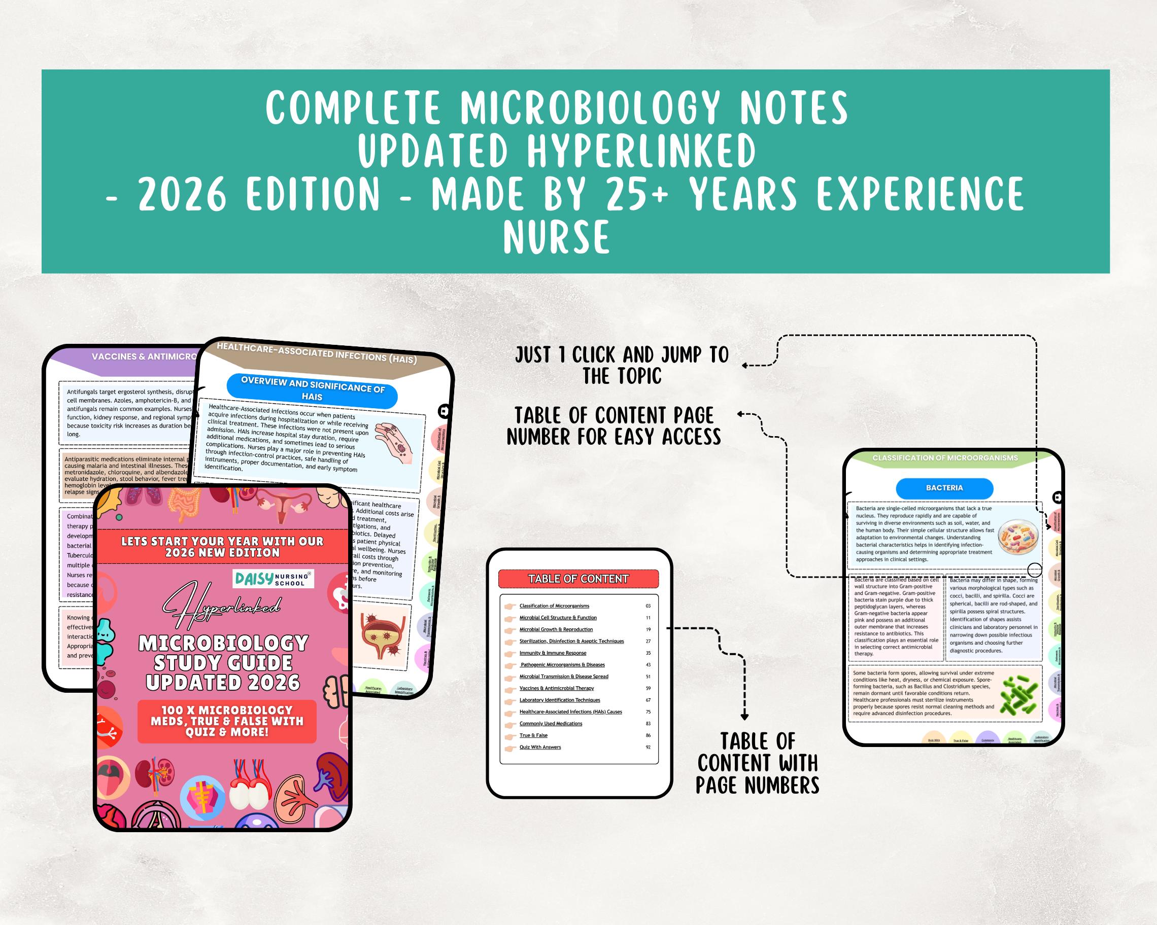 Microbiology Study Guide Bundle: Hyperlinked Notes, Flashcards, Quiz ...