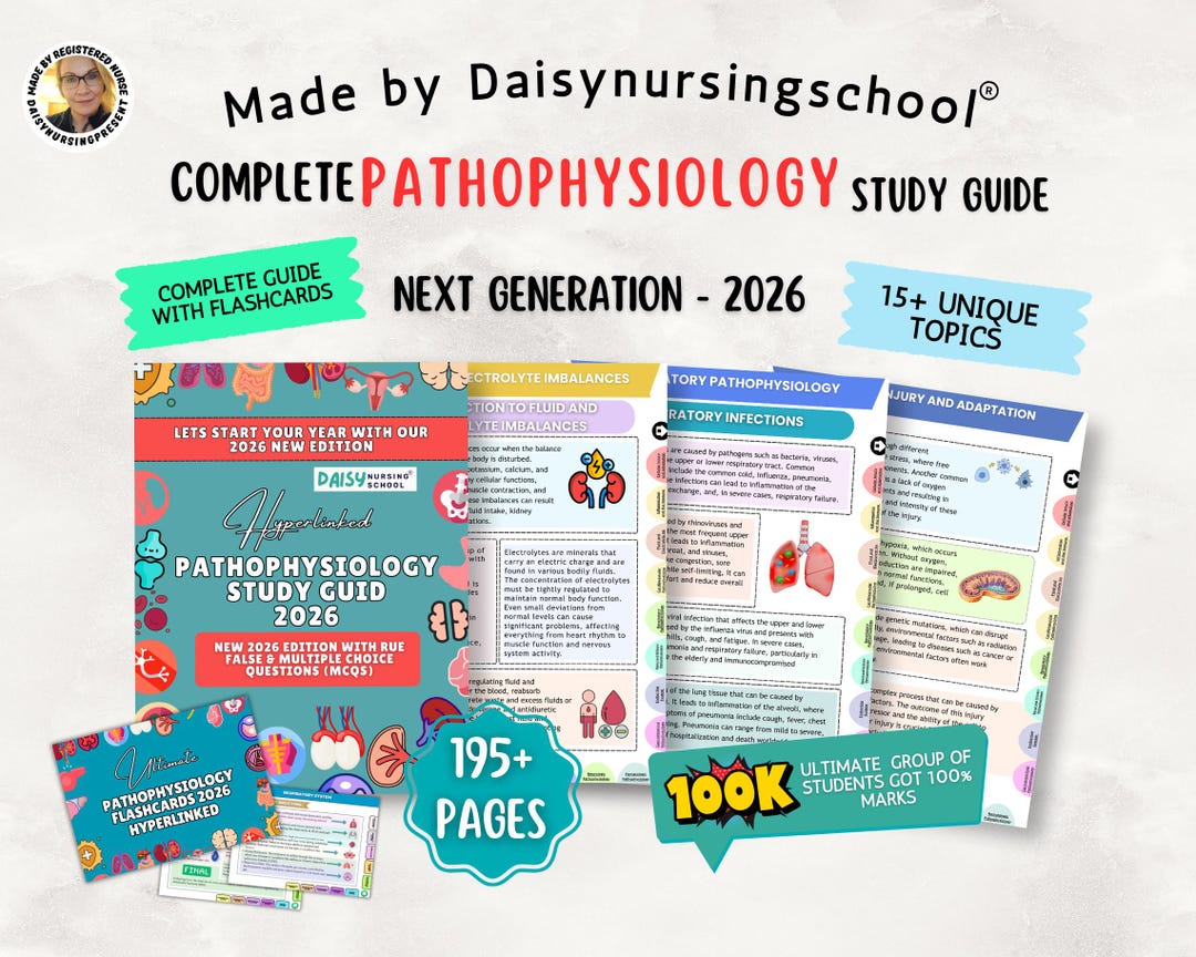 Pathophysiology Study Guide Bundle 2026: Nursing Notes (digital ...