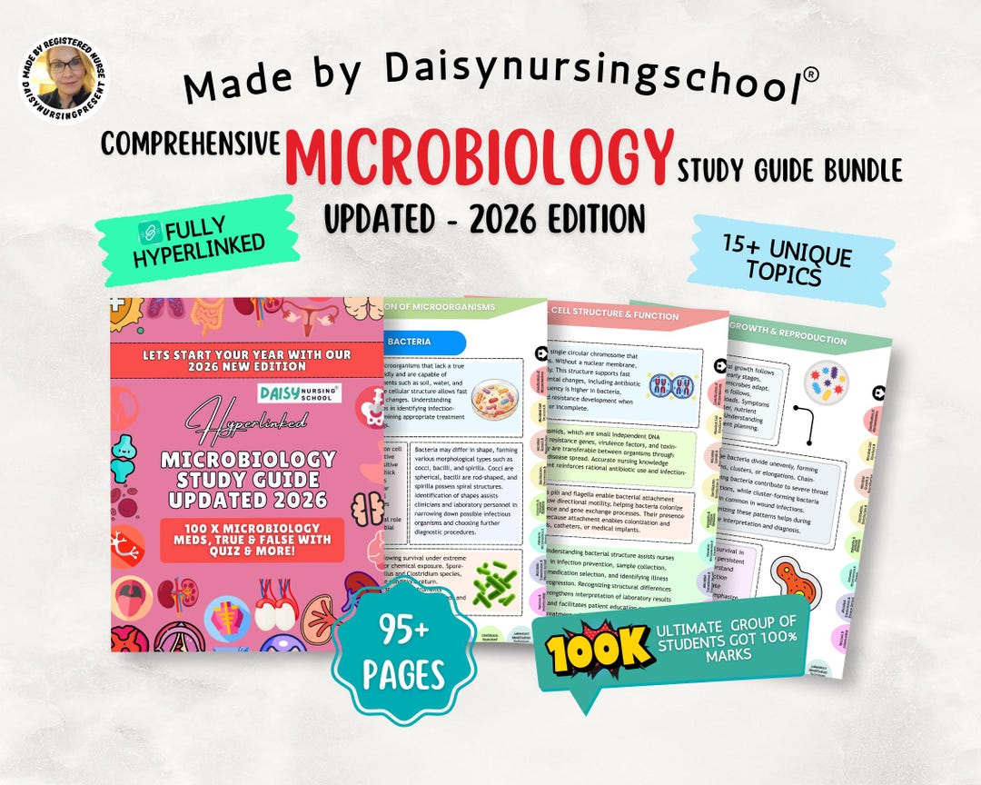 Microbiology Study Guide Bundle: Hyperlinked Notes, Flashcards, Quiz ...