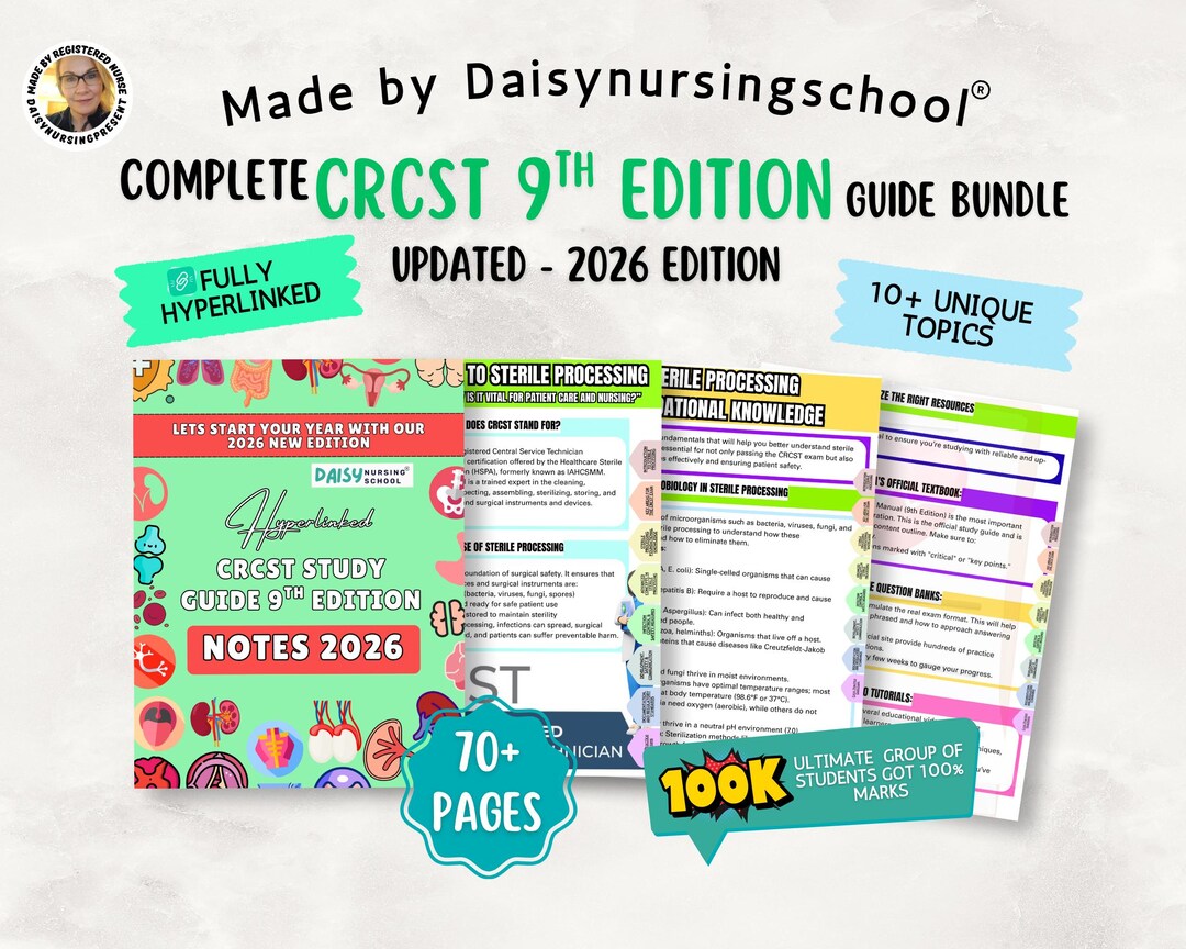 CRCST Study Guide 2025: Sterile Processing Technician Exam, Hyperlinked ...