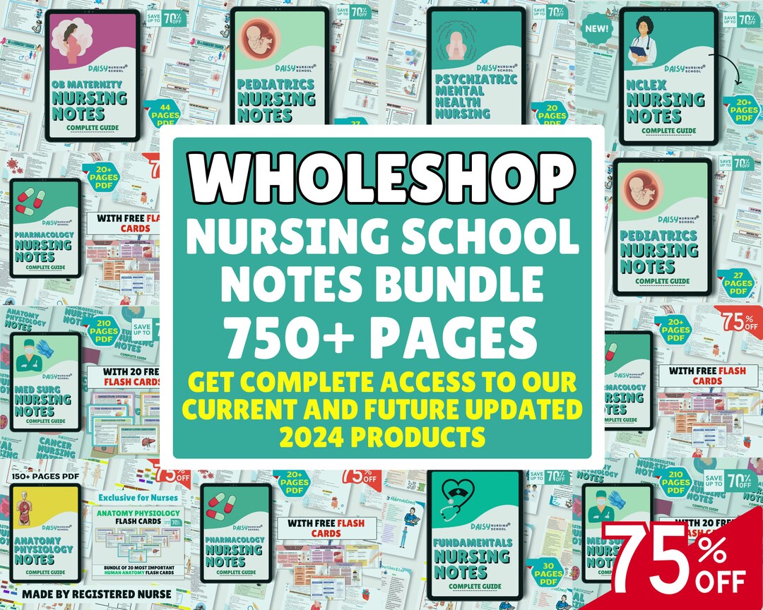 Nursing School Notes 750+ Pages, Nursing Notes, Nursing Bundle, Nursing ...