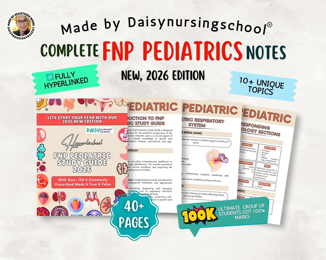 Pediatric NP Clinical Guide: Nurse Practitioner Study Notes (digital ...