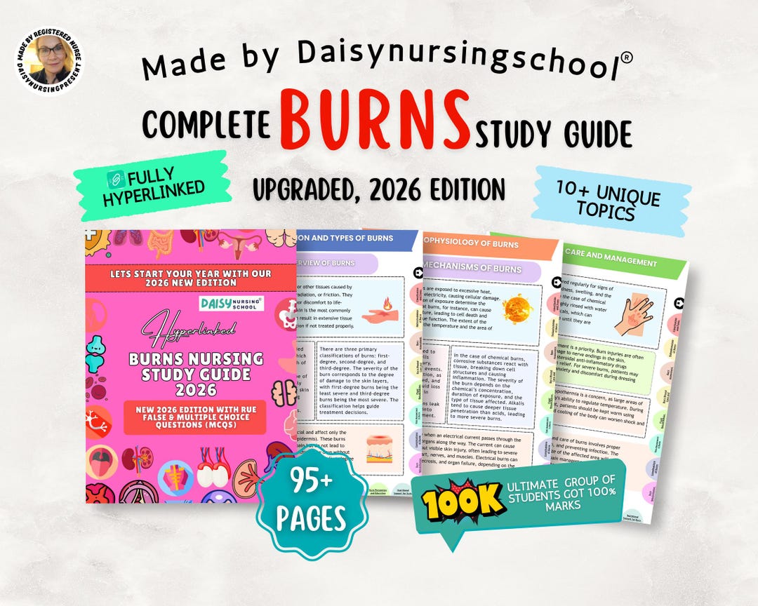 UPGRADED Burns Nursing Study Guide 2026, 10+ Topics, With Quiz & Meds ...