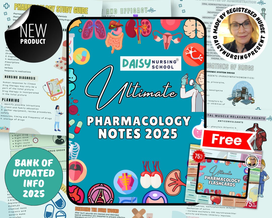 2025 Pharmacology Study Guide: Nursing Notes & Flashcards (digital ...