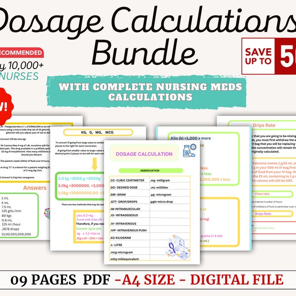 Medication Calculation Guide - Etsy Medication Calculation Guide - Etsy