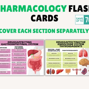 Nursing Pharmacology Flashcards Bundle: Revision Cards (instant ...