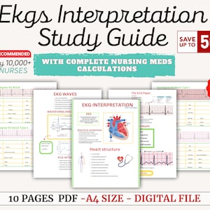 EKG Interpretation Nursing Study Guide: Cardiac Rhythms Cheat Sheet ...