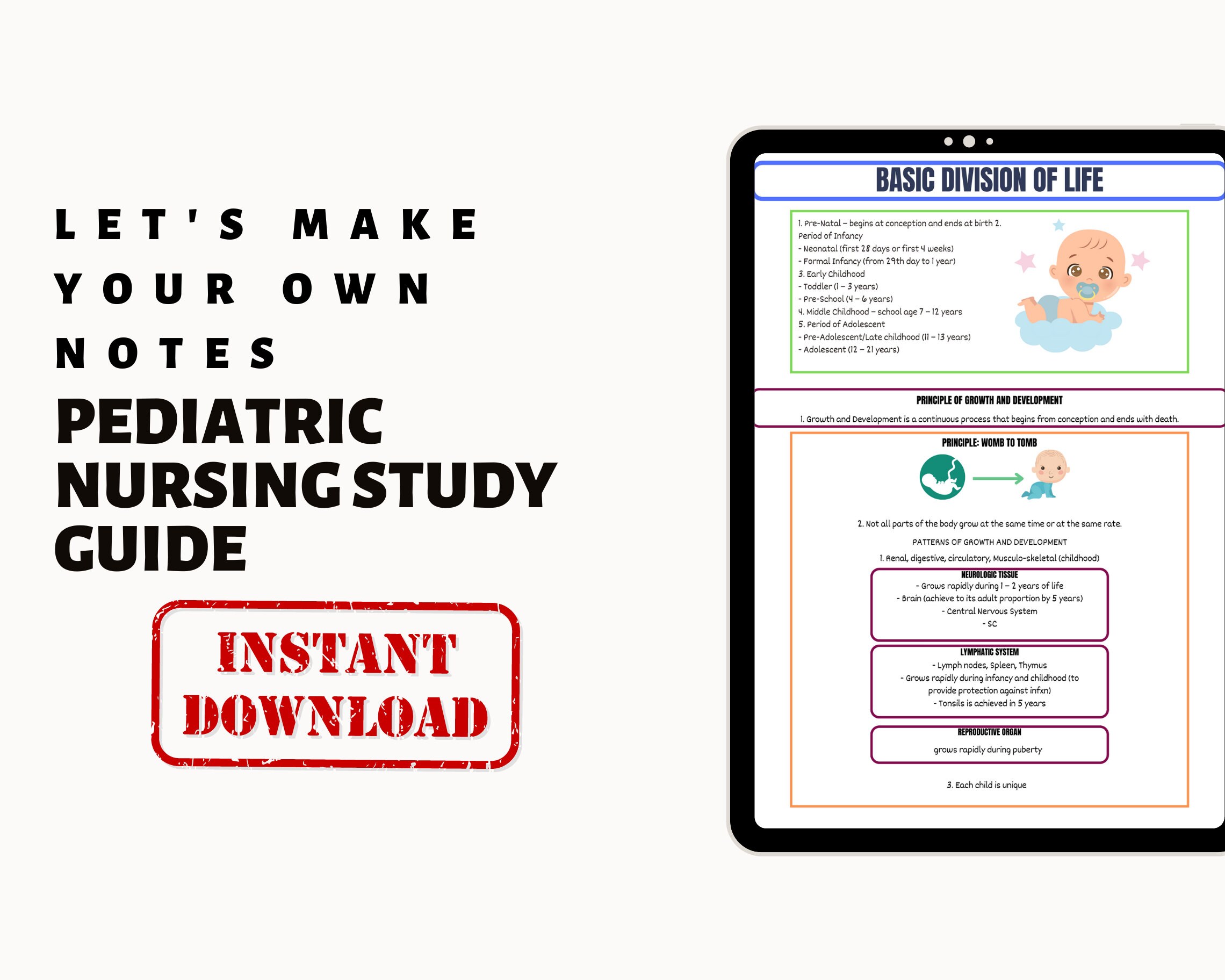 Pediatrics Nursing Study Guide Bundle: Nursing School Notes (digital ...