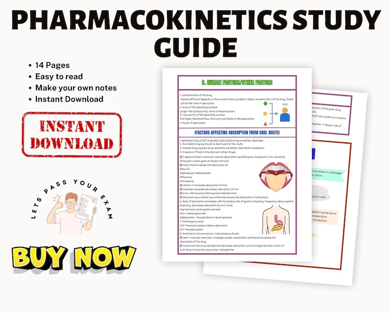 Nursing Pharmacokinetics, Pharmacology Study Guide, Nursing Study Guide ...