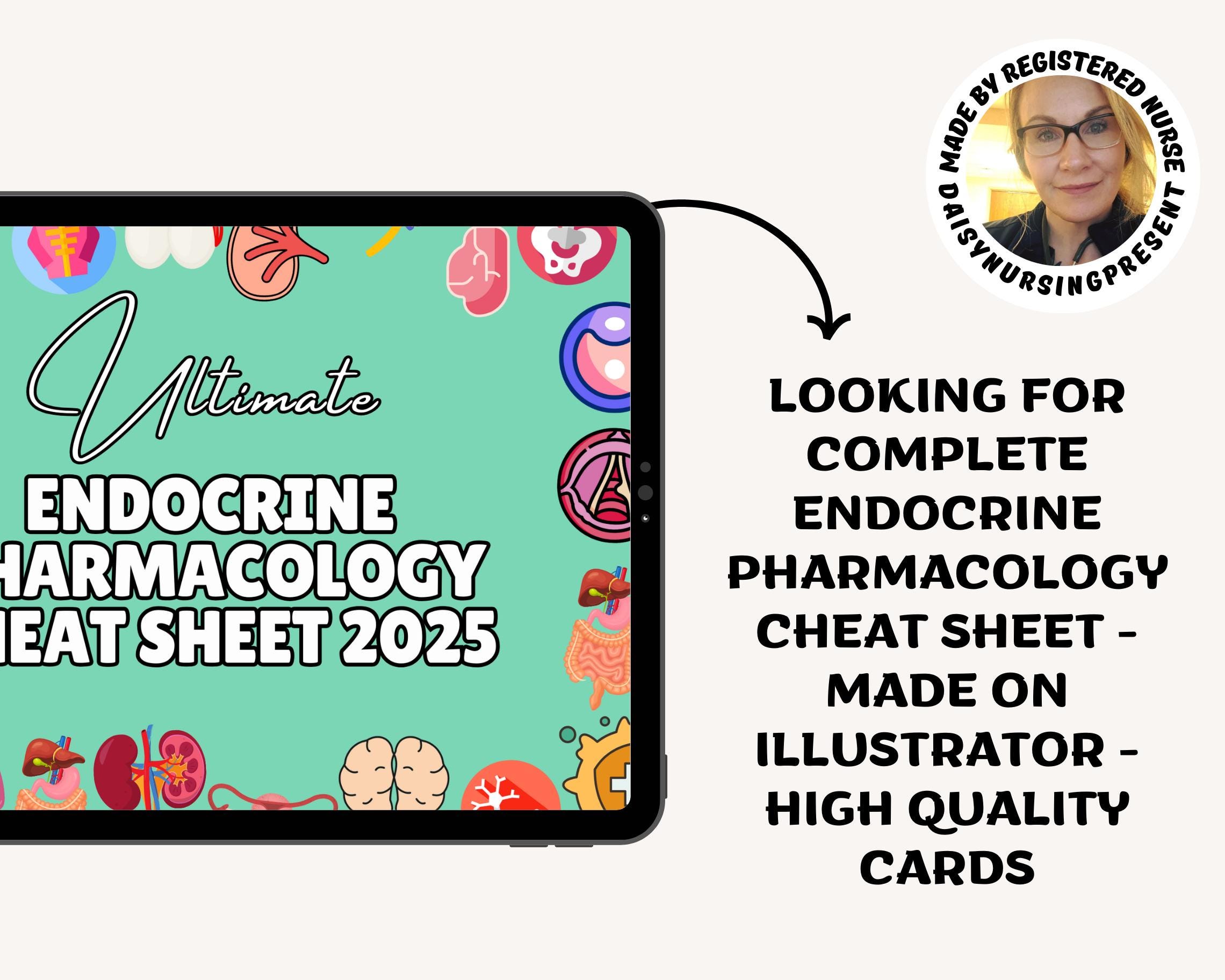 Endocrine Pharmacology Cheat Sheets: Nursing Student Study Guide (55 ...