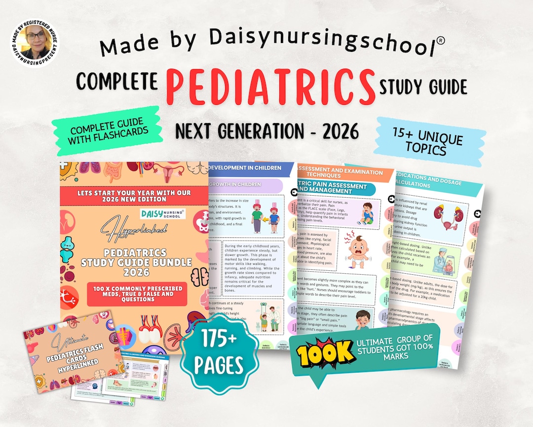 Pediatrics Nursing Study Guide Bundle, 2026 Edition (digital Download ...