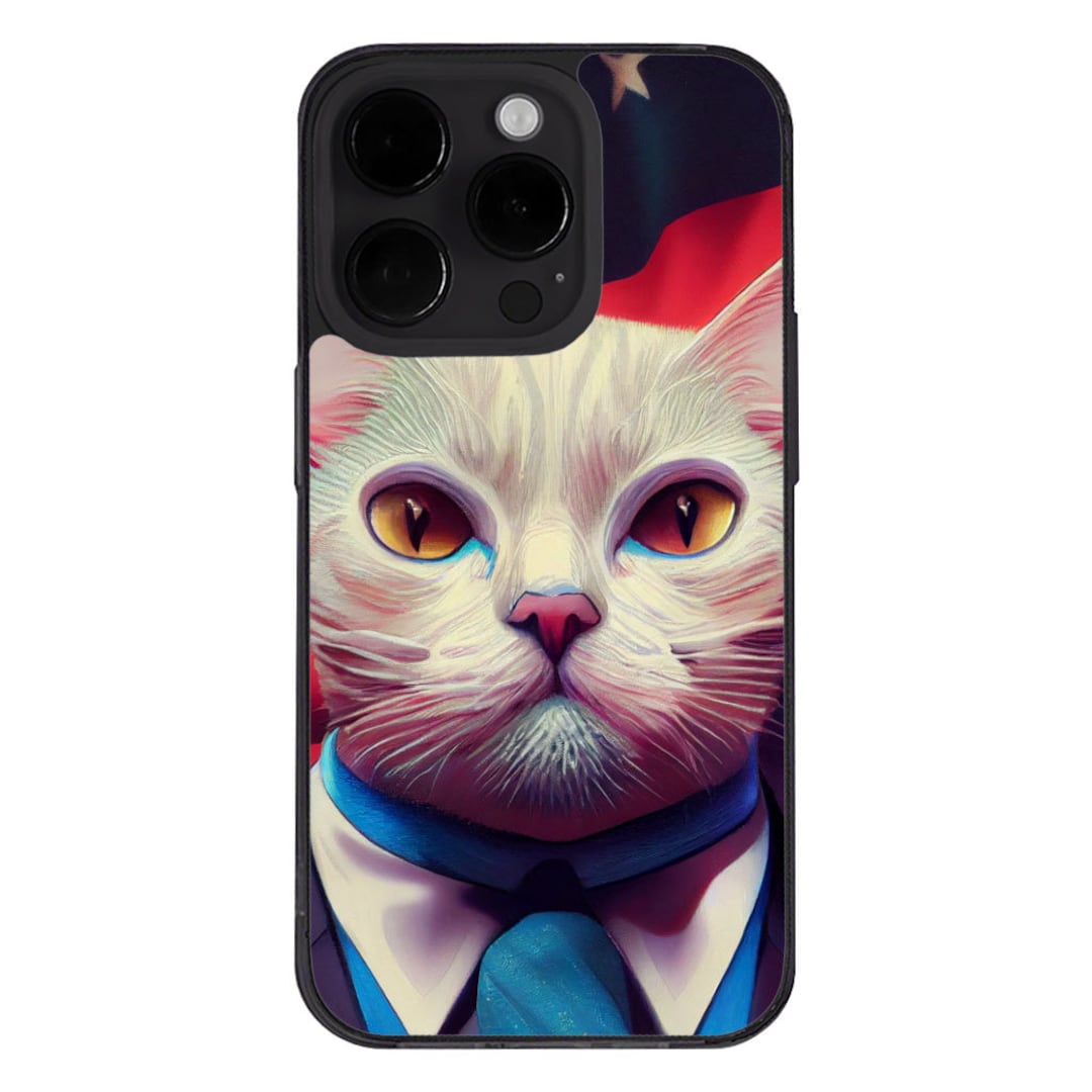 Funny Cat iPhone 14 Pro Max Case Patriotic Phone Case for iPhone 14 Pro ...