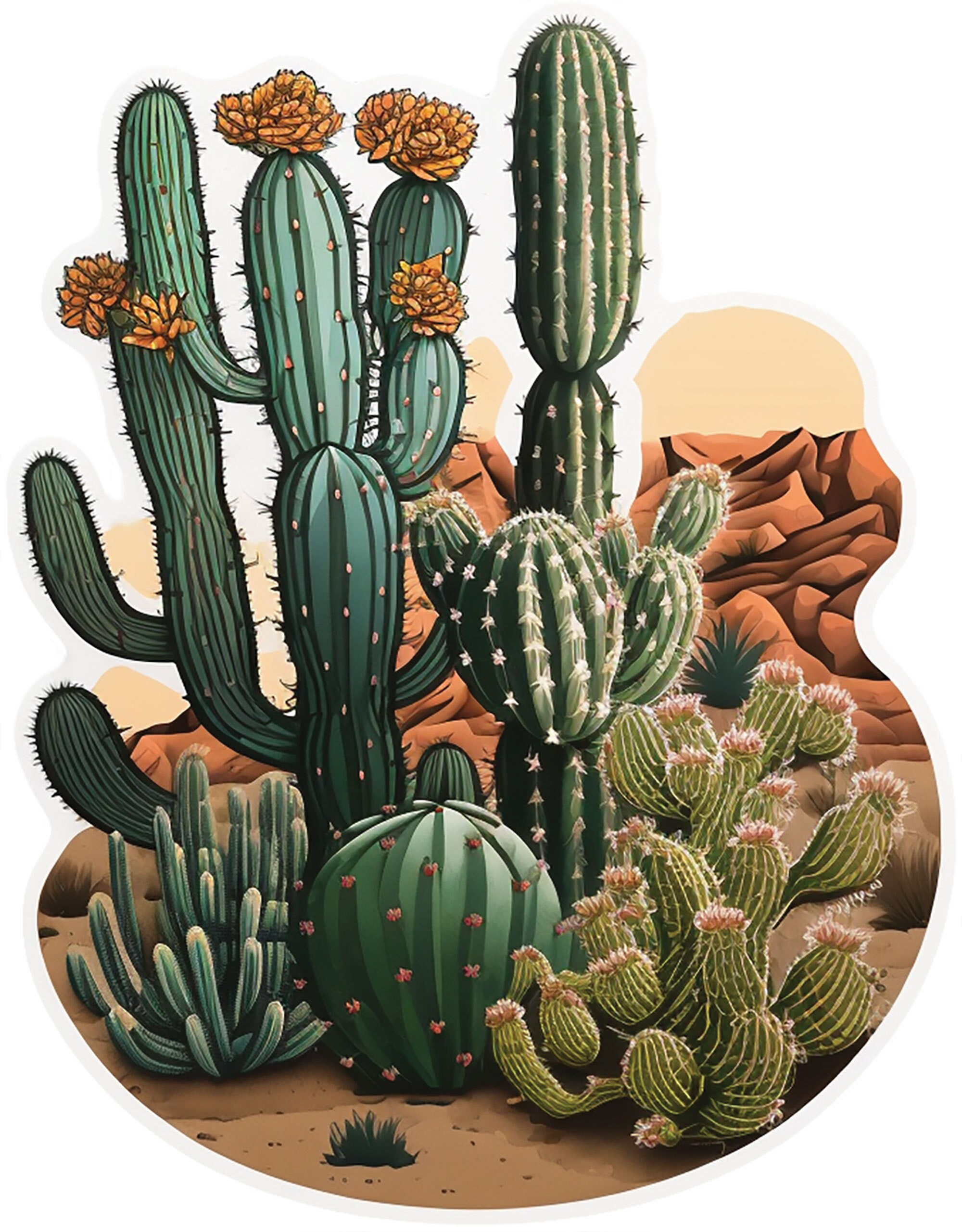 Cactus Desert Sticker, Western Bumper Sticker - Etsy