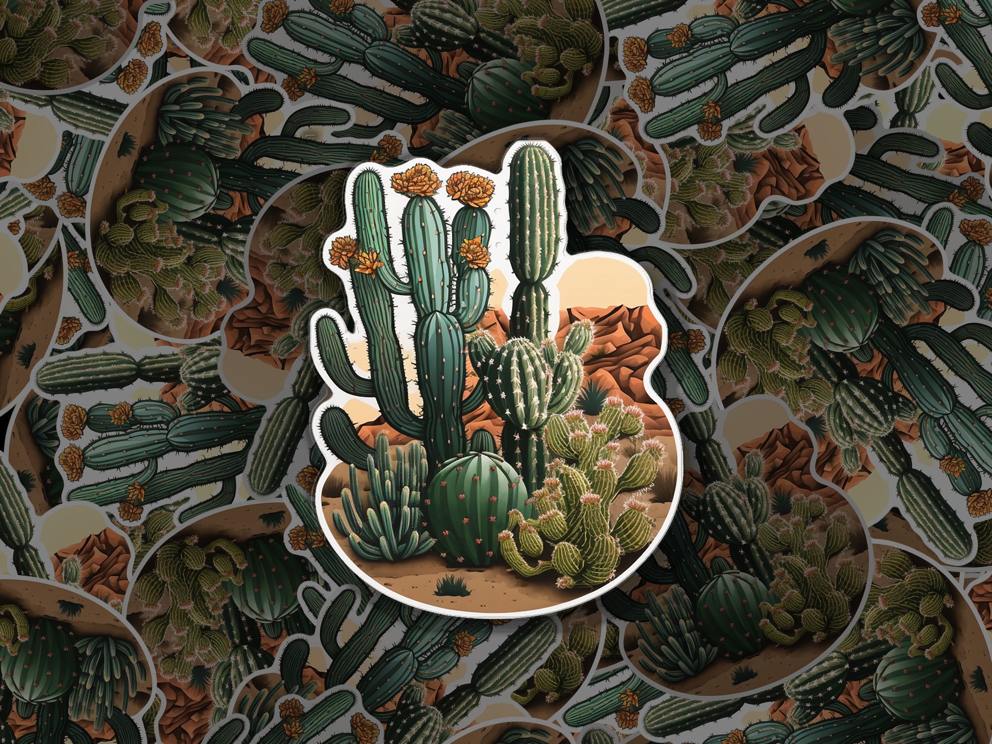 Cactus Desert Sticker, Western Bumper Sticker - Etsy