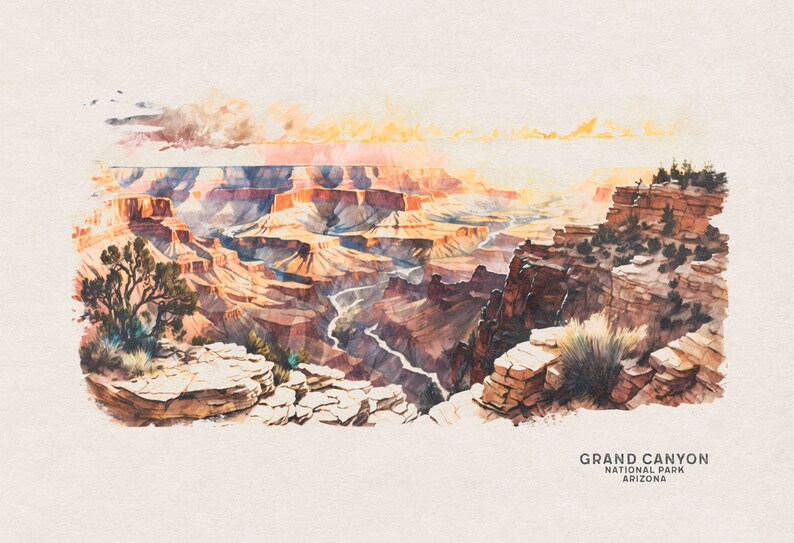 Grand Canyon National Park Poster Grand Canyon Poster Travel - Etsy