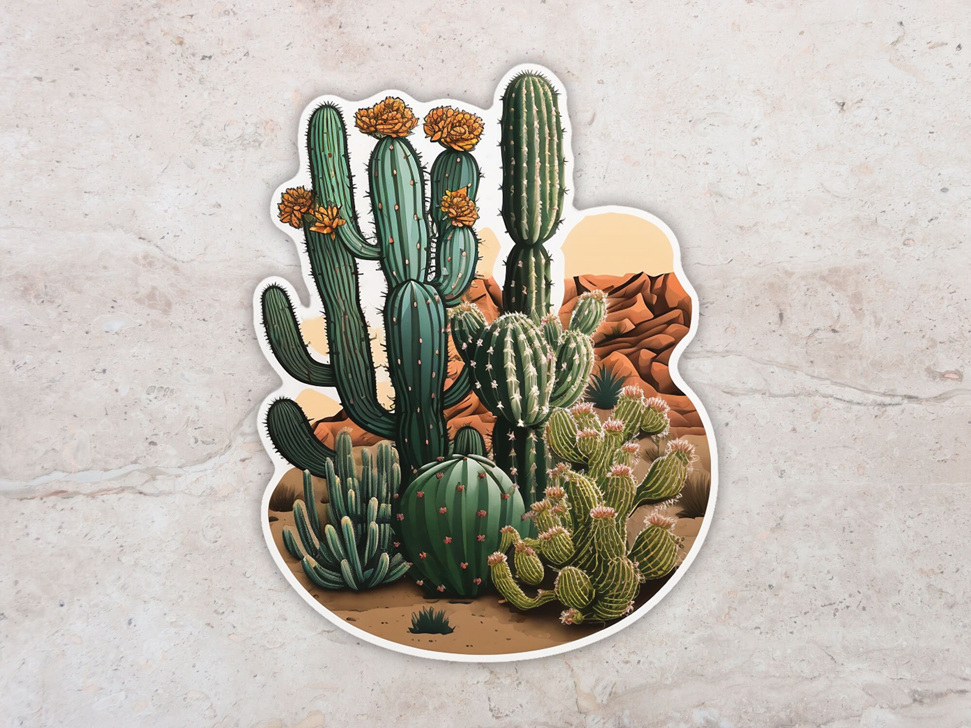 Cactus Desert Sticker, Western Bumper Sticker - Etsy