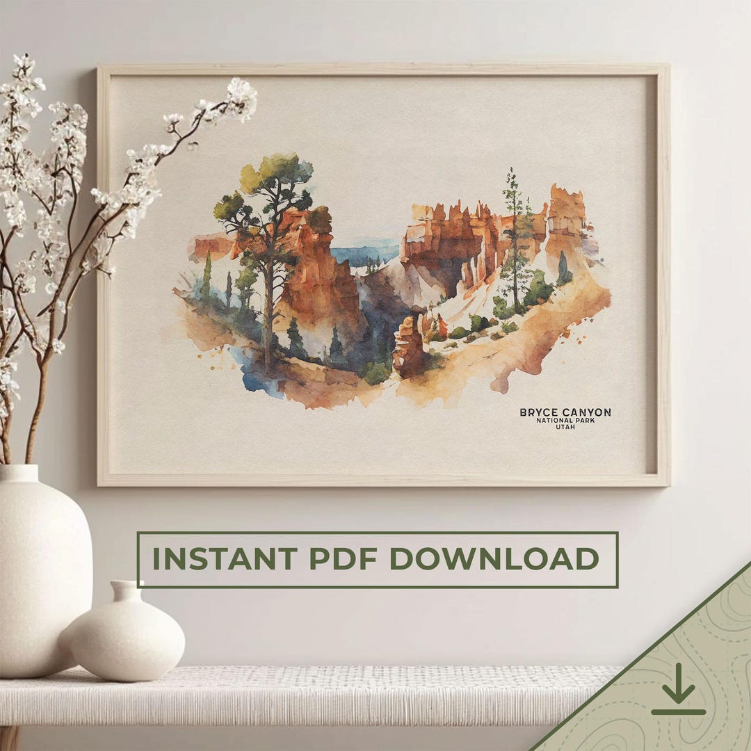 Bryce Canyon National Park Art Print, National Park Poster, Utah Print ...