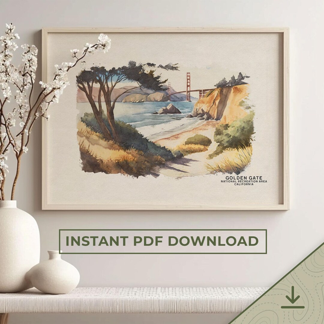 San Francisco Print, Golden Gate Bridge Travel Poster, California Print ...