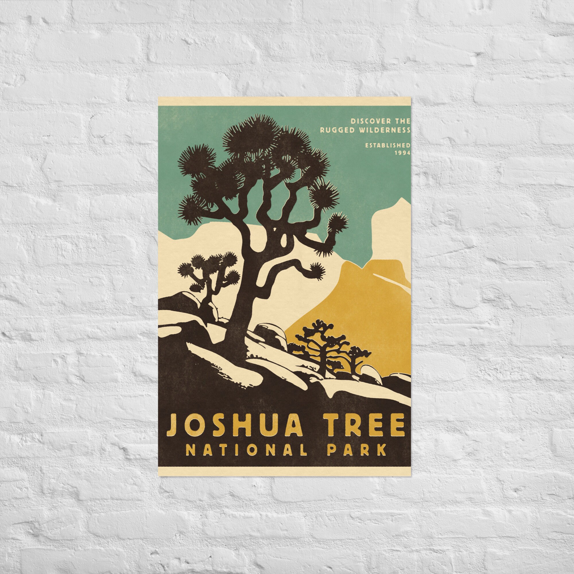 Joshua Tree Art National Park Poster Retro Travel Poster - Etsy
