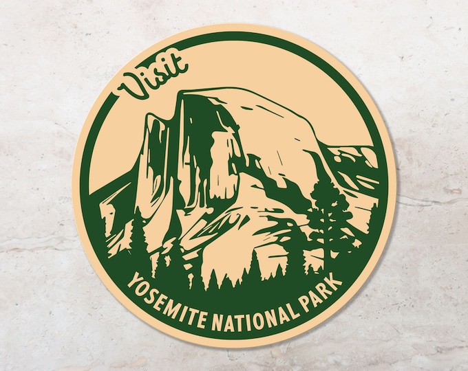 Half Dome Vinyl Sticker - Ink Sketch of Ansel Adams Photo of Yosemite ...
