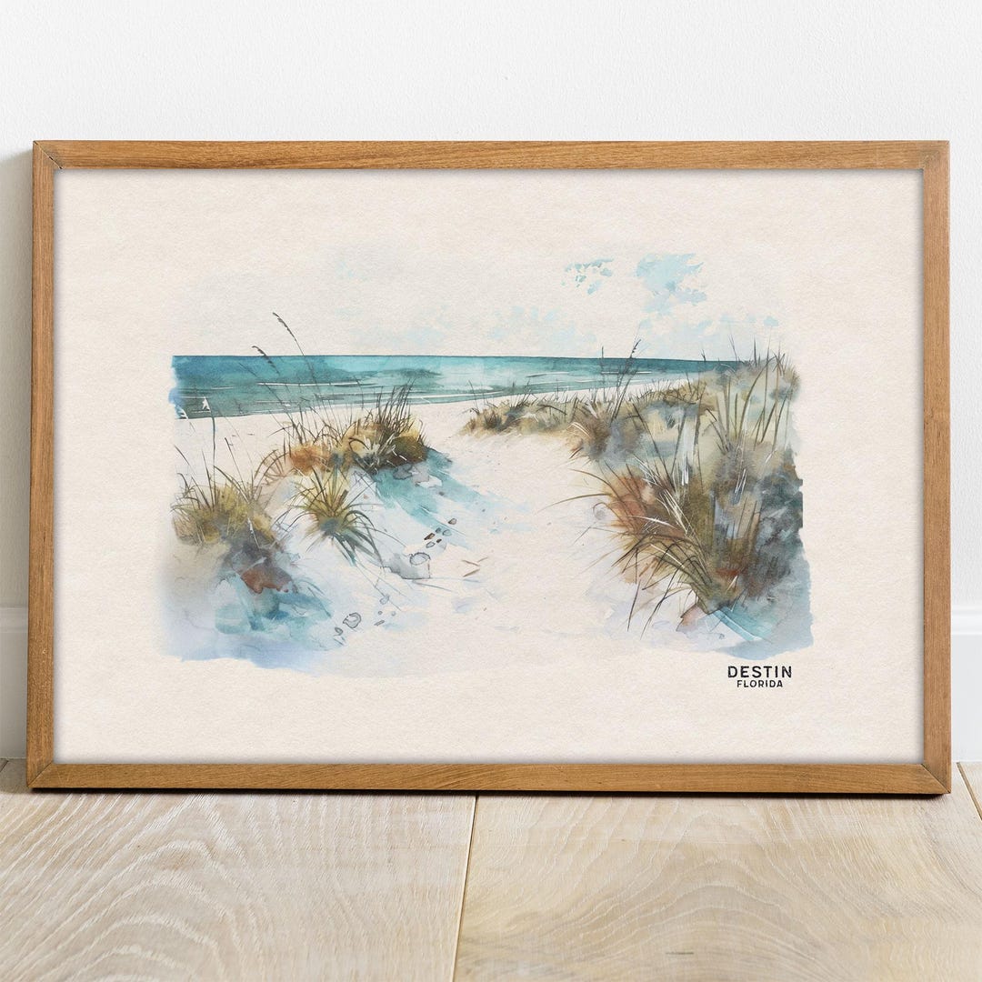 Destin Florida Framed Art Watercolor Print, PCB Beach Room Decor ...