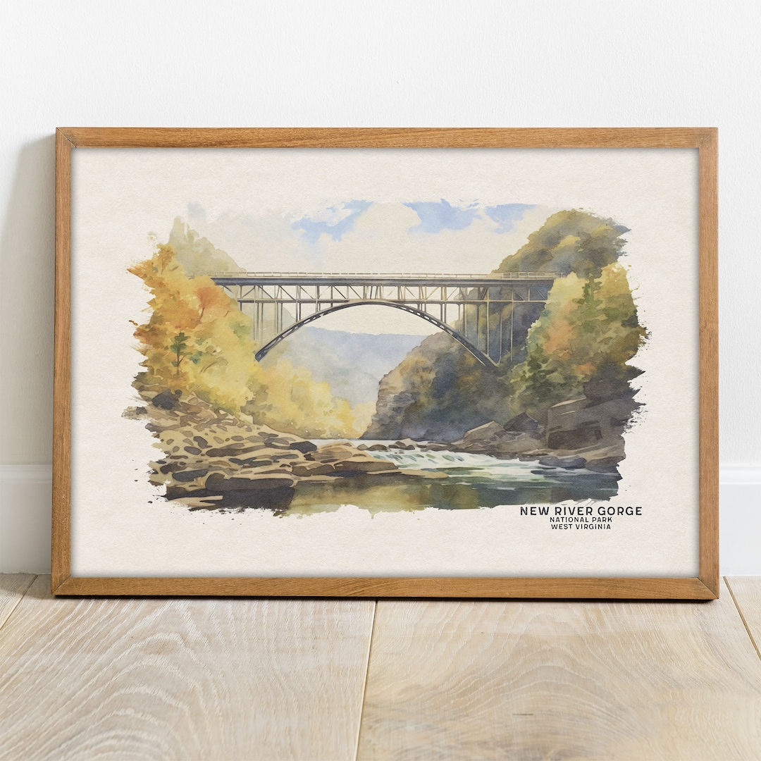 New River Gorge National Park Poster, West Virginia National Park Print ...