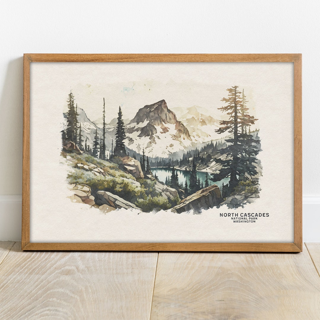 North Cascades National Park Poster, National Park Prints, North ...