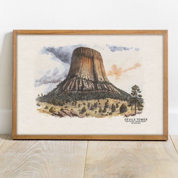 Devils Tower Poster - Etsy