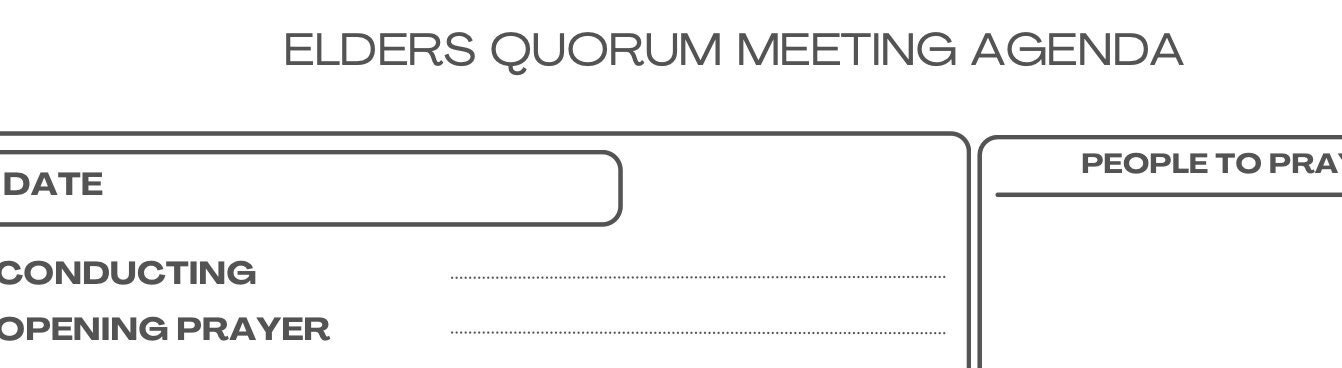 Elders Quorum Meeting Agenda Template - Etsy