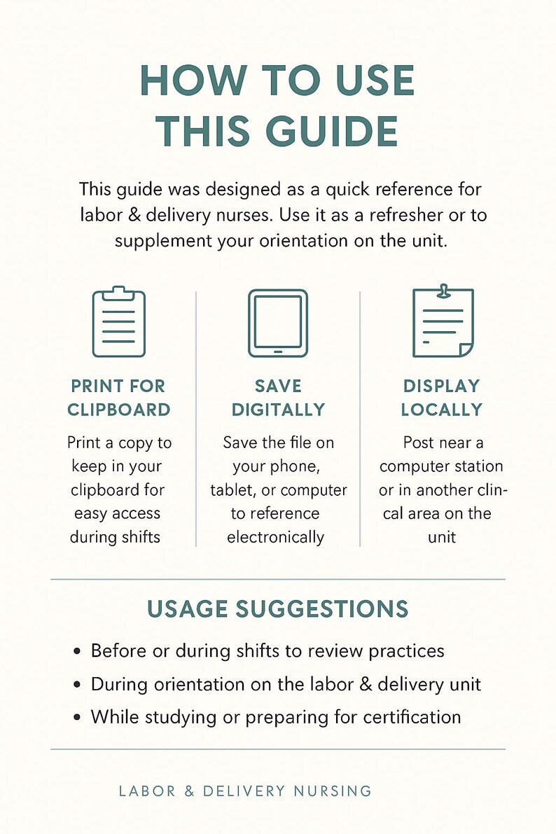 Labor & Delivery Nursing Quick Reference Guide: OB Nurse Cheat Sheet ...