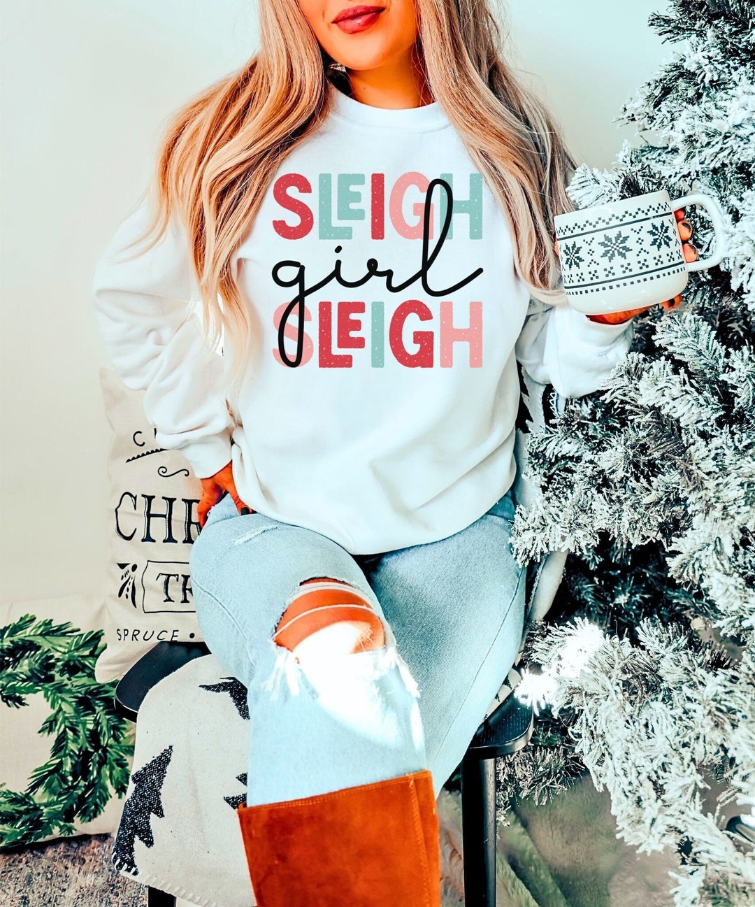 Christmas Quotes Sleigh Girl Sleigh Shirt,christmas Funny Quote Sleigh ...