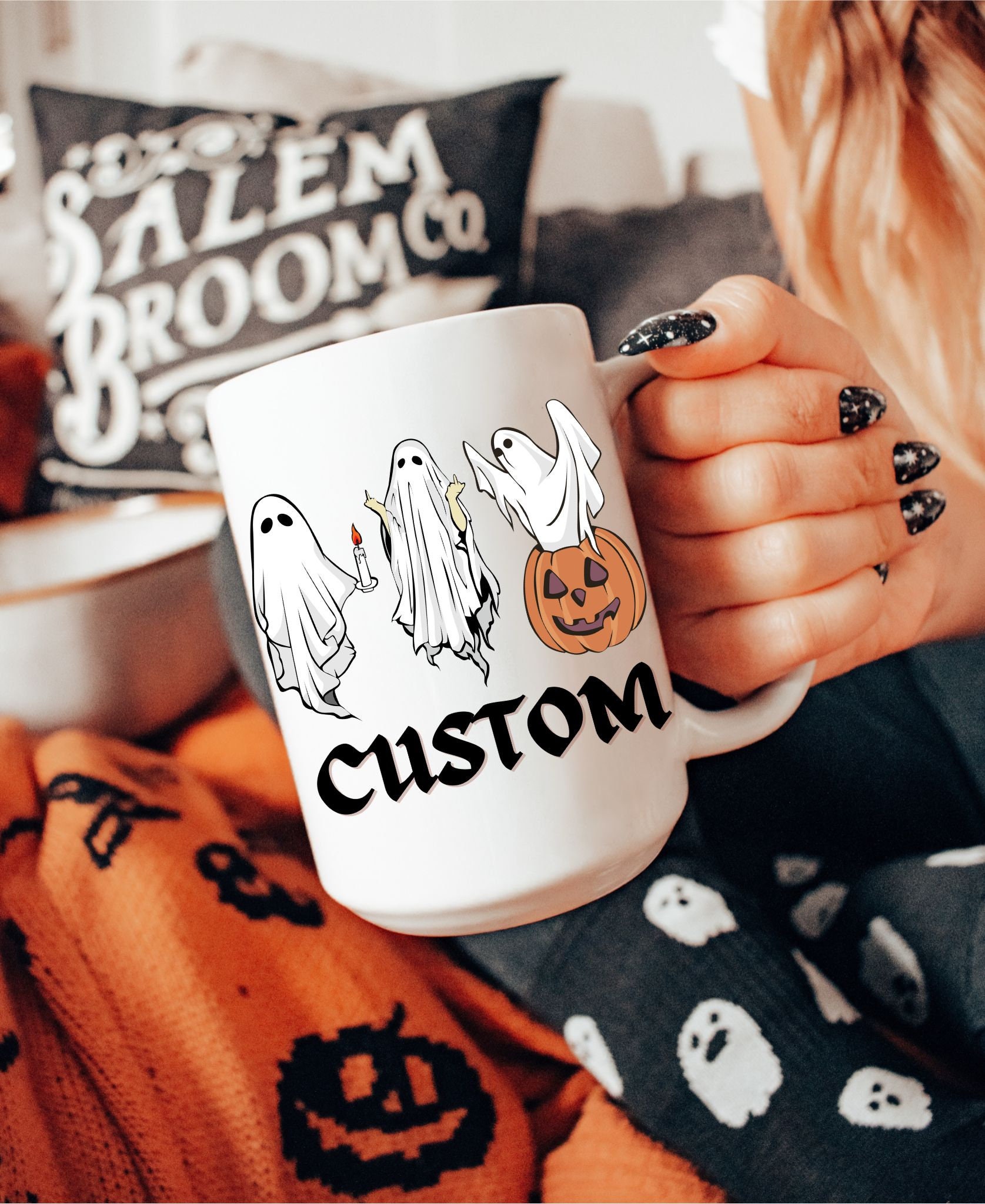 Personalized Ghosts Mug for Halloween,custom Gift Three Ghost Lover ...