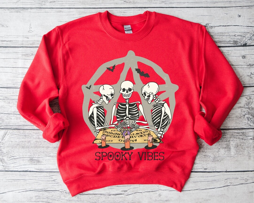 Satanic Symbol Skeleton Halloween Sweatshirt, Ouiza Board Halloween Shirt, Horror Movie Lovers ...