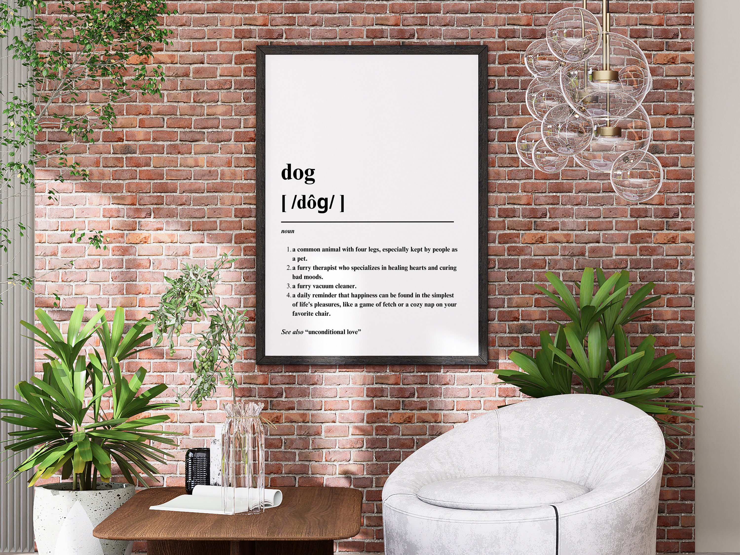 Dog Definition Print Printable Wall Art Minimalist Decor Dog Lovers Dog ...
