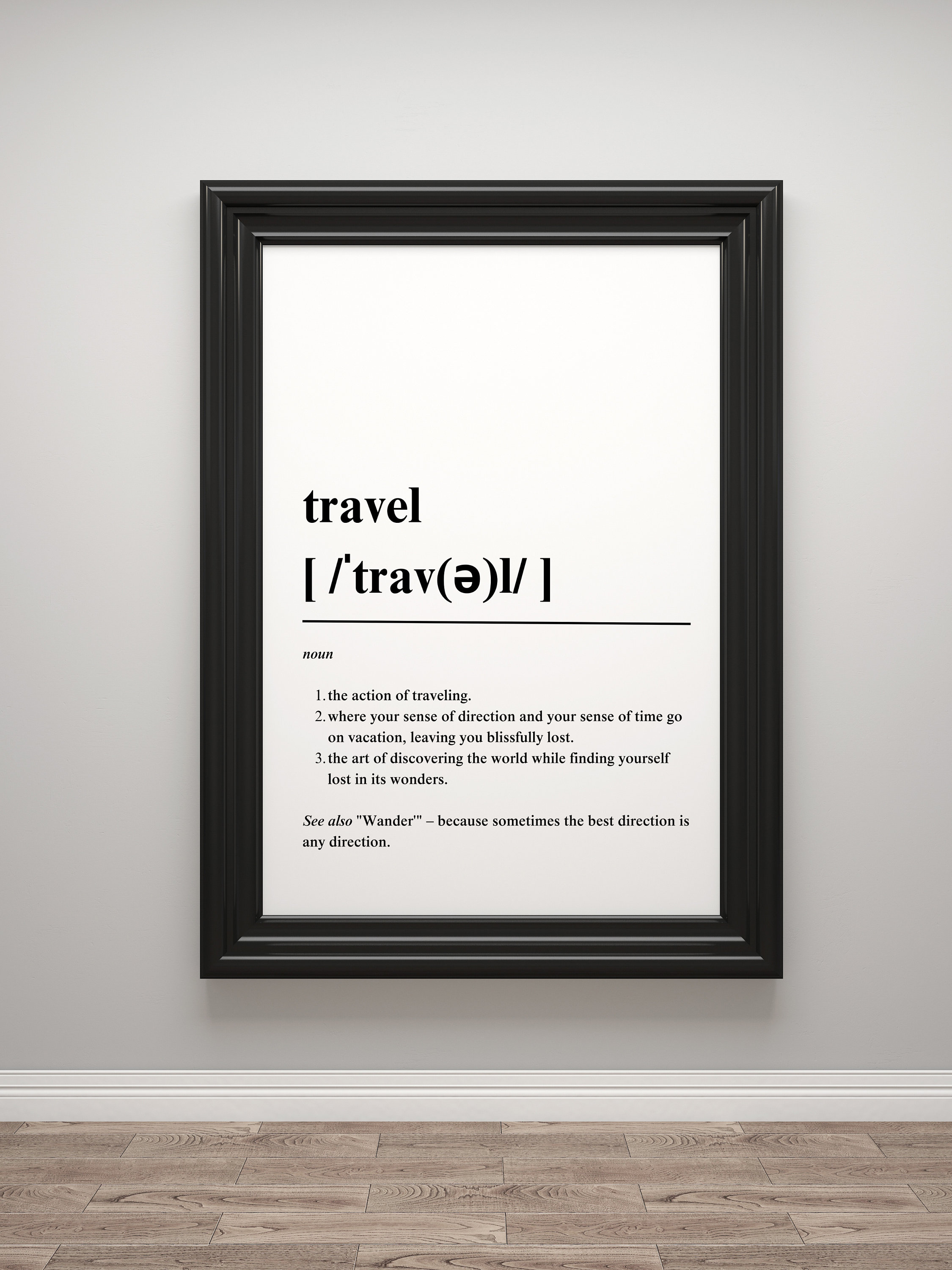 Travel Definition Print Printable Wall Art Minimalist - Etsy