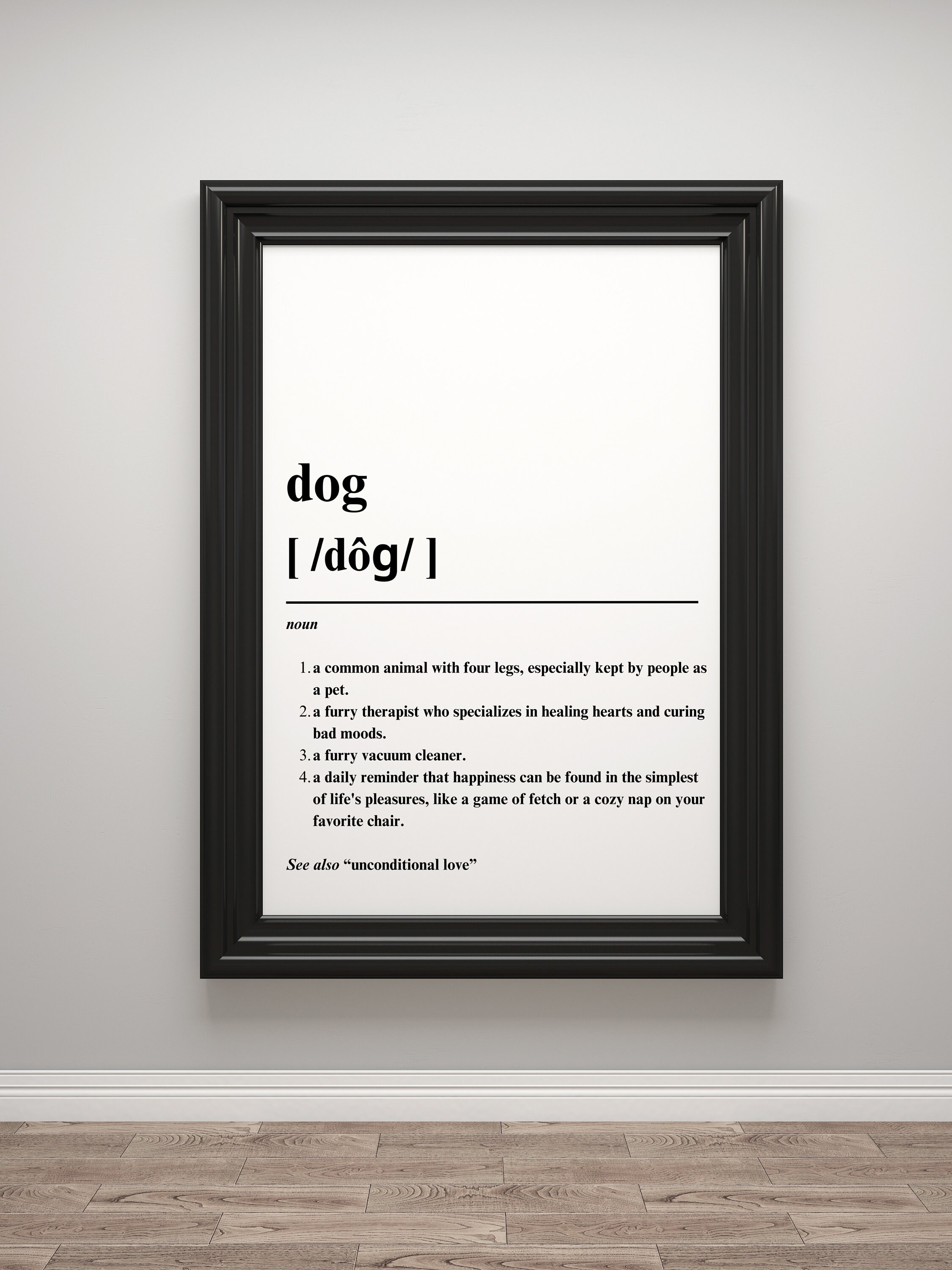 Dog Definition Print Printable Wall Art Minimalist Decor - Etsy
