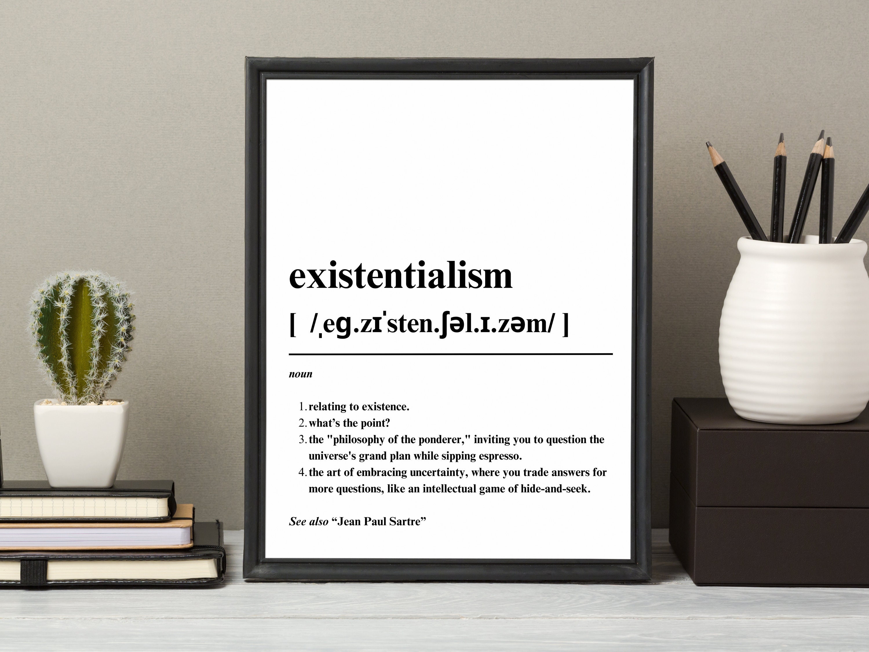 Existentialism Definition Print Printable Wall Art - Etsy