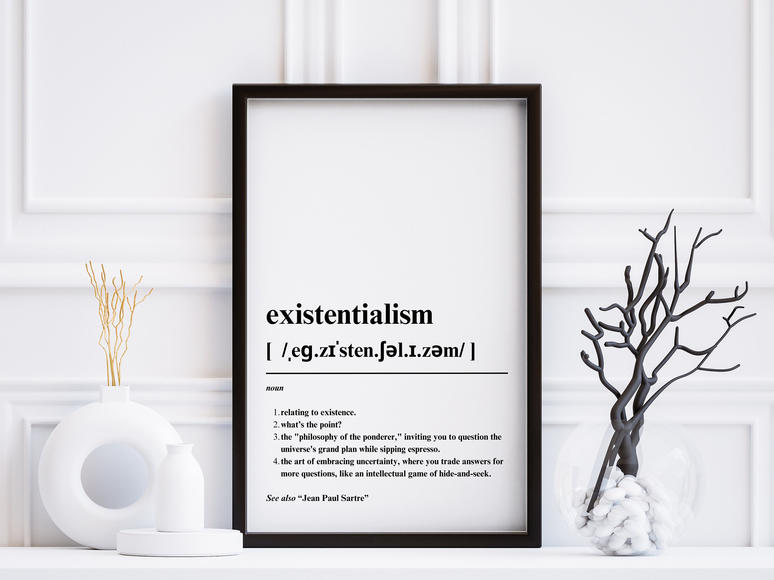 Existentialism Definition Print Printable Wall Art - Etsy