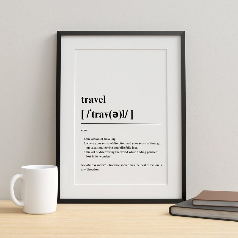 Travel Definition Poster - Etsy
